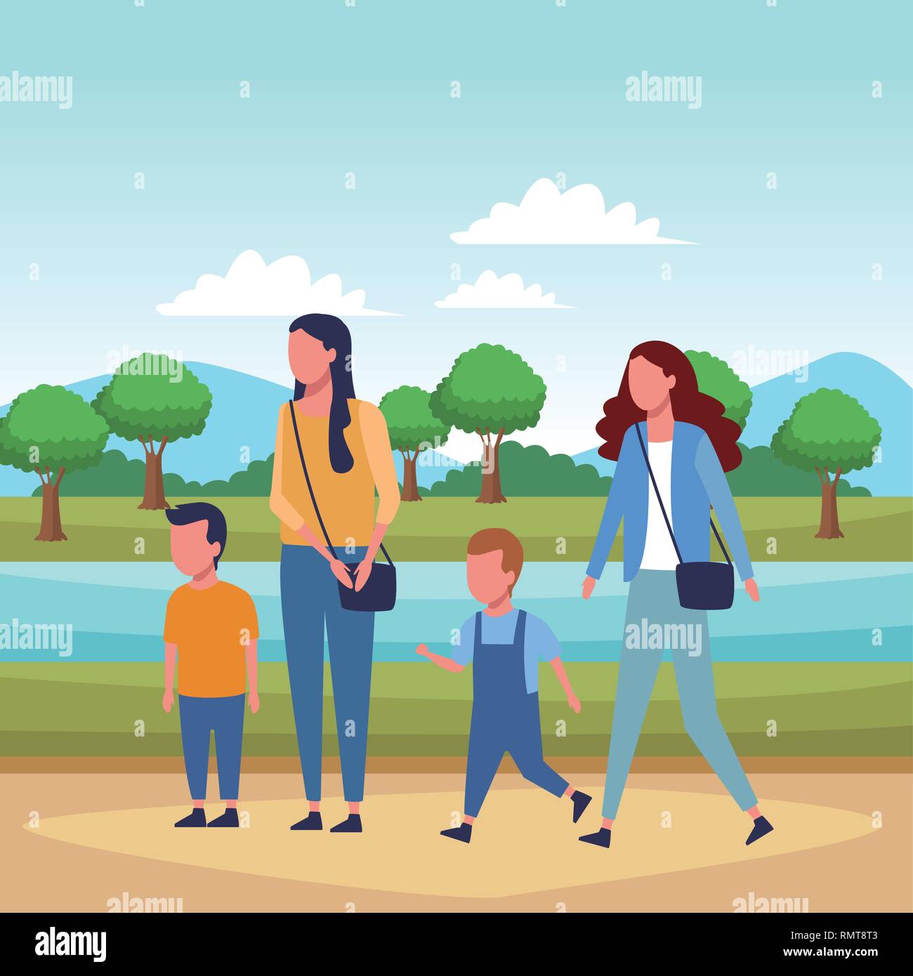 Family and kids cartoon Stock Vector Image & Art - Alamy