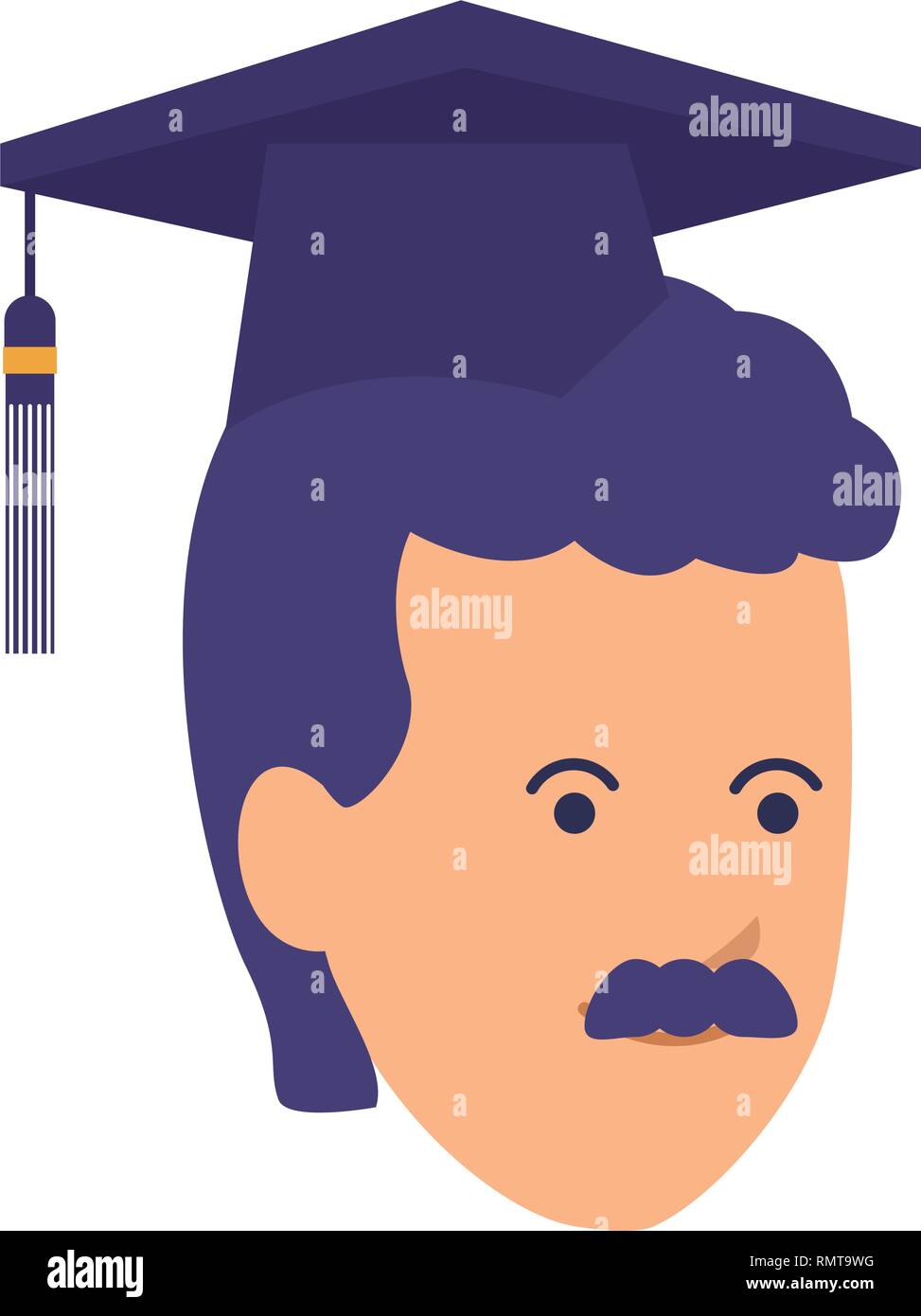 young man head graduation hat Stock Vector Image & Art - Alamy