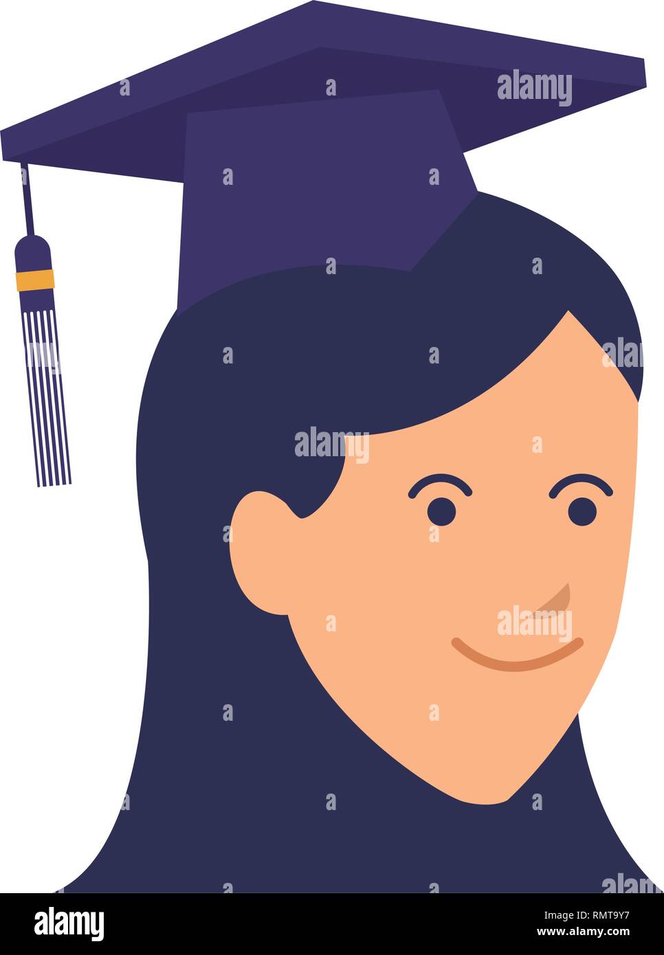 young female head graduation hat Stock Vector Image & Art - Alamy