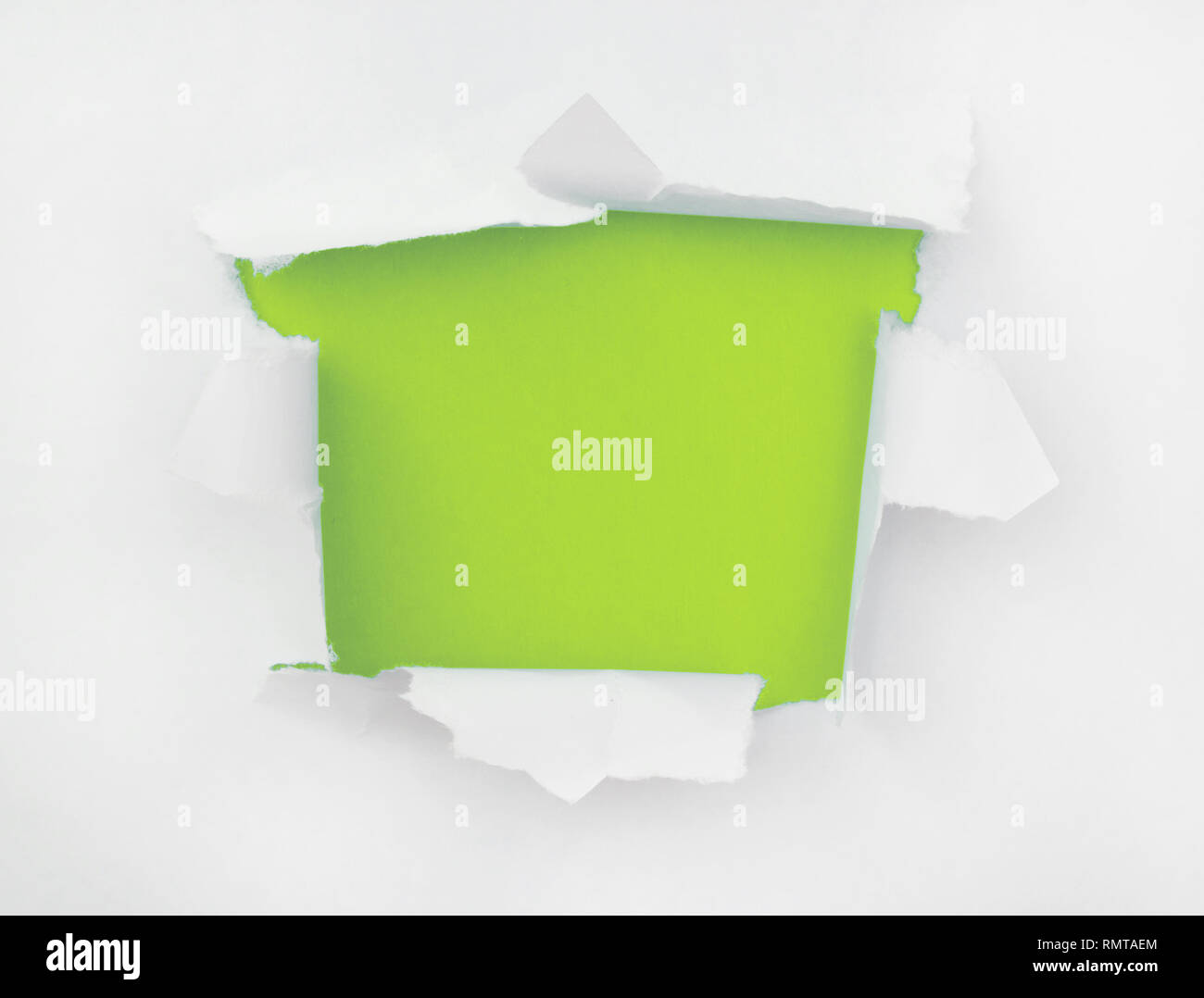 Abstract green paper tear rip hi-res stock photography and images - Alamy