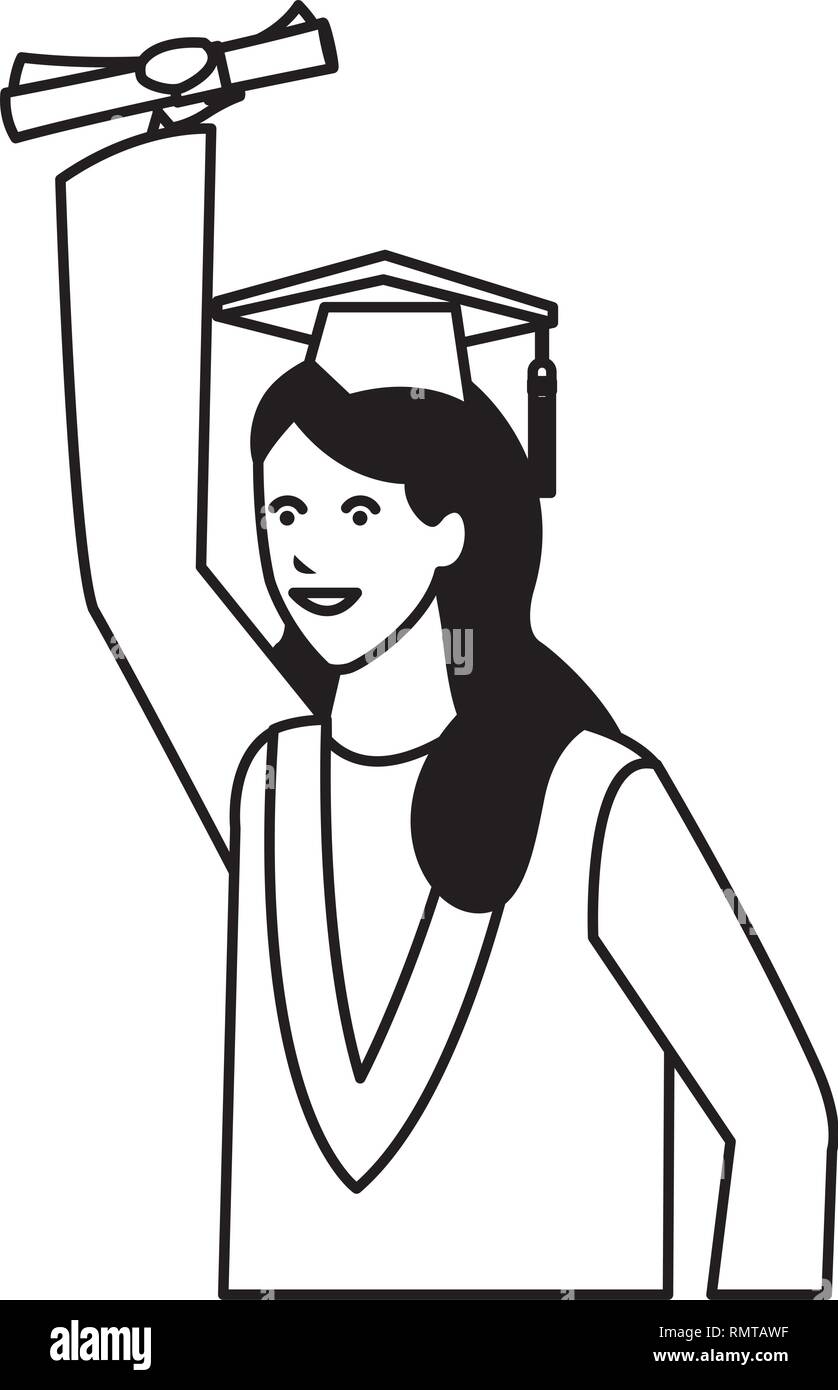 Student with graduation gown and hat Stock Vector Image & Art - Alamy