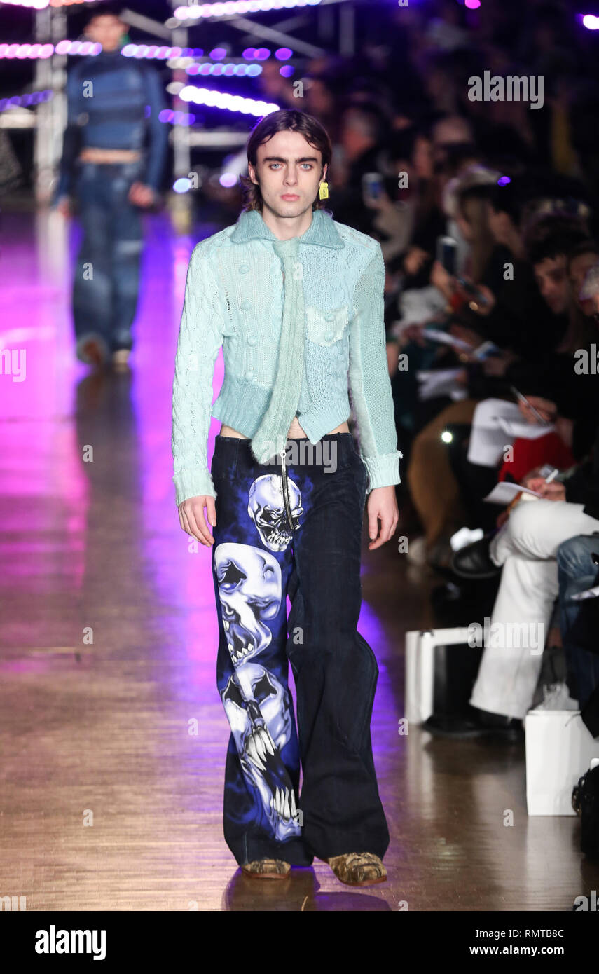 EDITORIAL USE ONLY Lennon Gallagher models the world's first 5G mixed ...