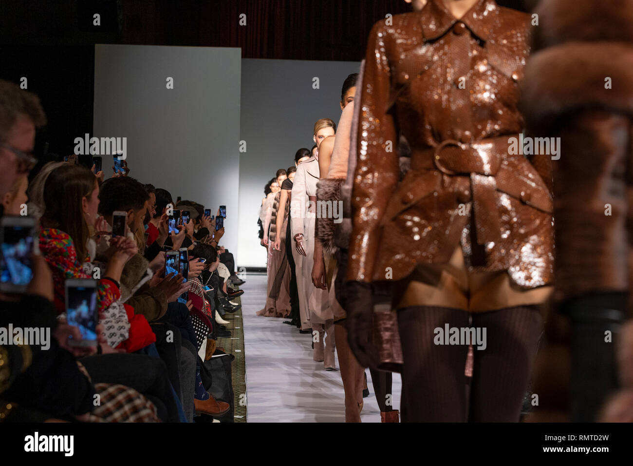 Model walks runway for Dennis Basso Fall/Winter 2019 collection during ...