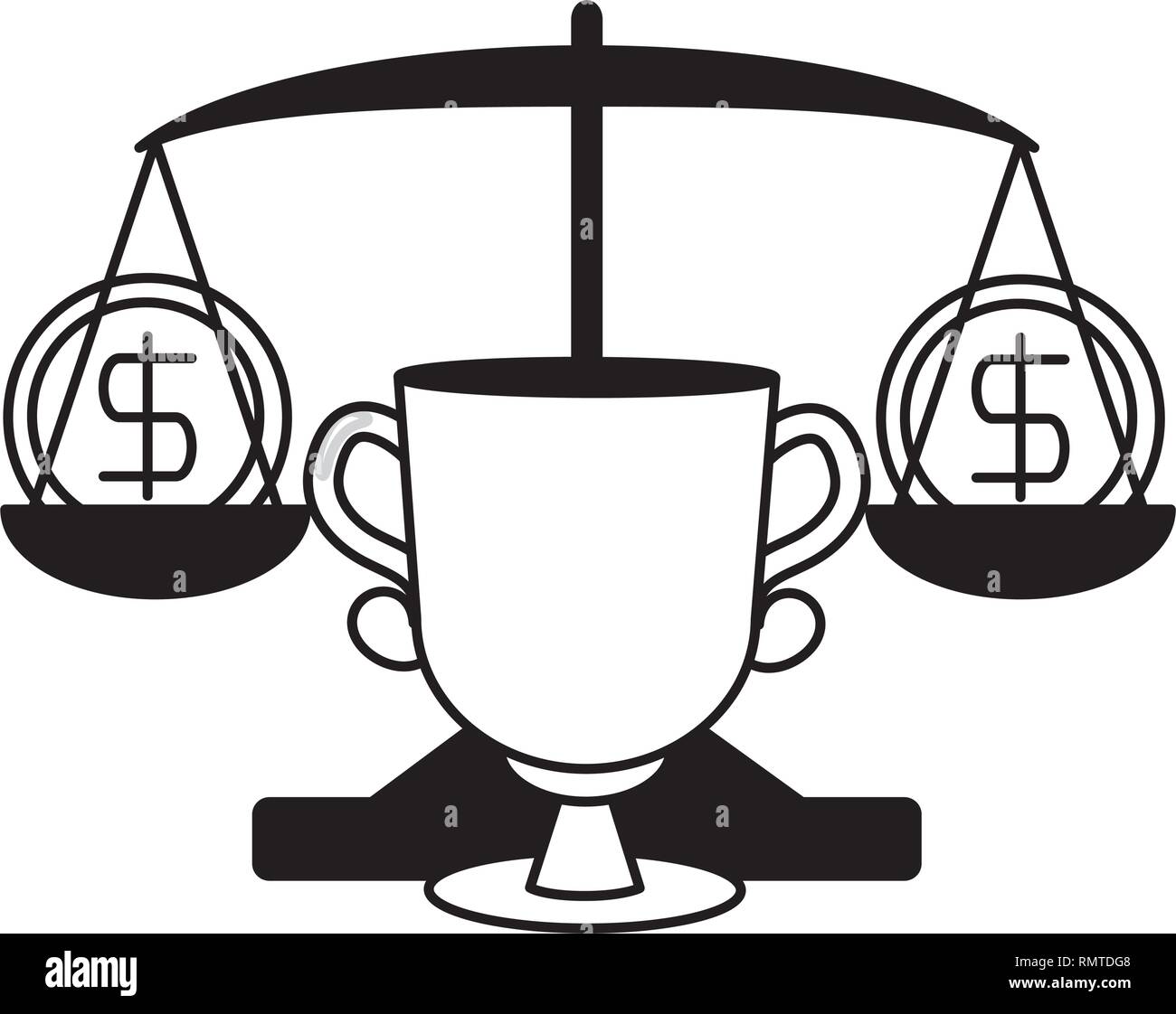 business trophy coins on balance Stock Vector Image & Art - Alamy