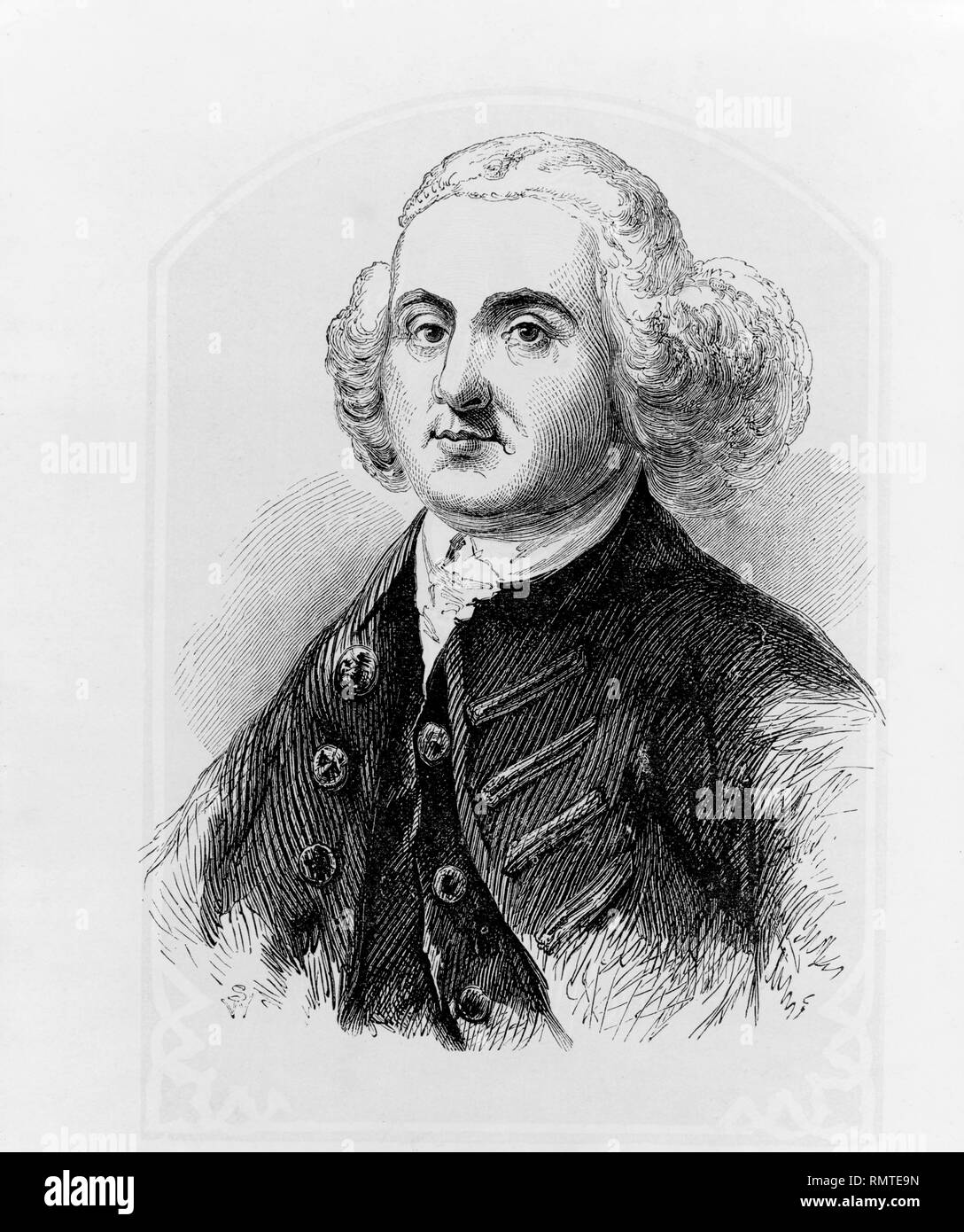 John Adams (1735-1825), Second President of the United States, Head and ...
