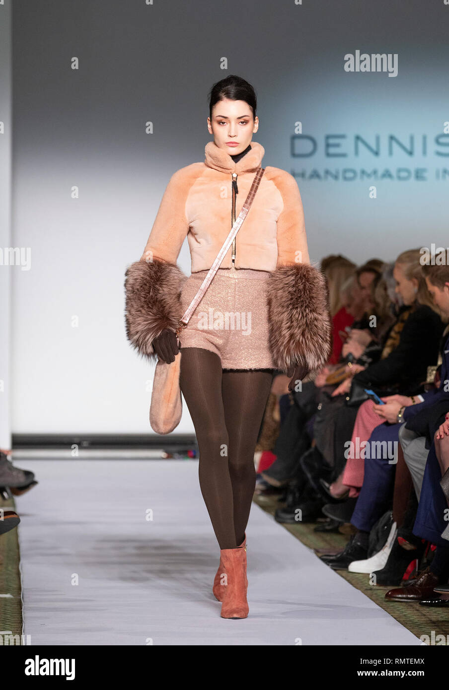 Model walks runway for Dennis Basso Fall/Winter 2019 collection during ...