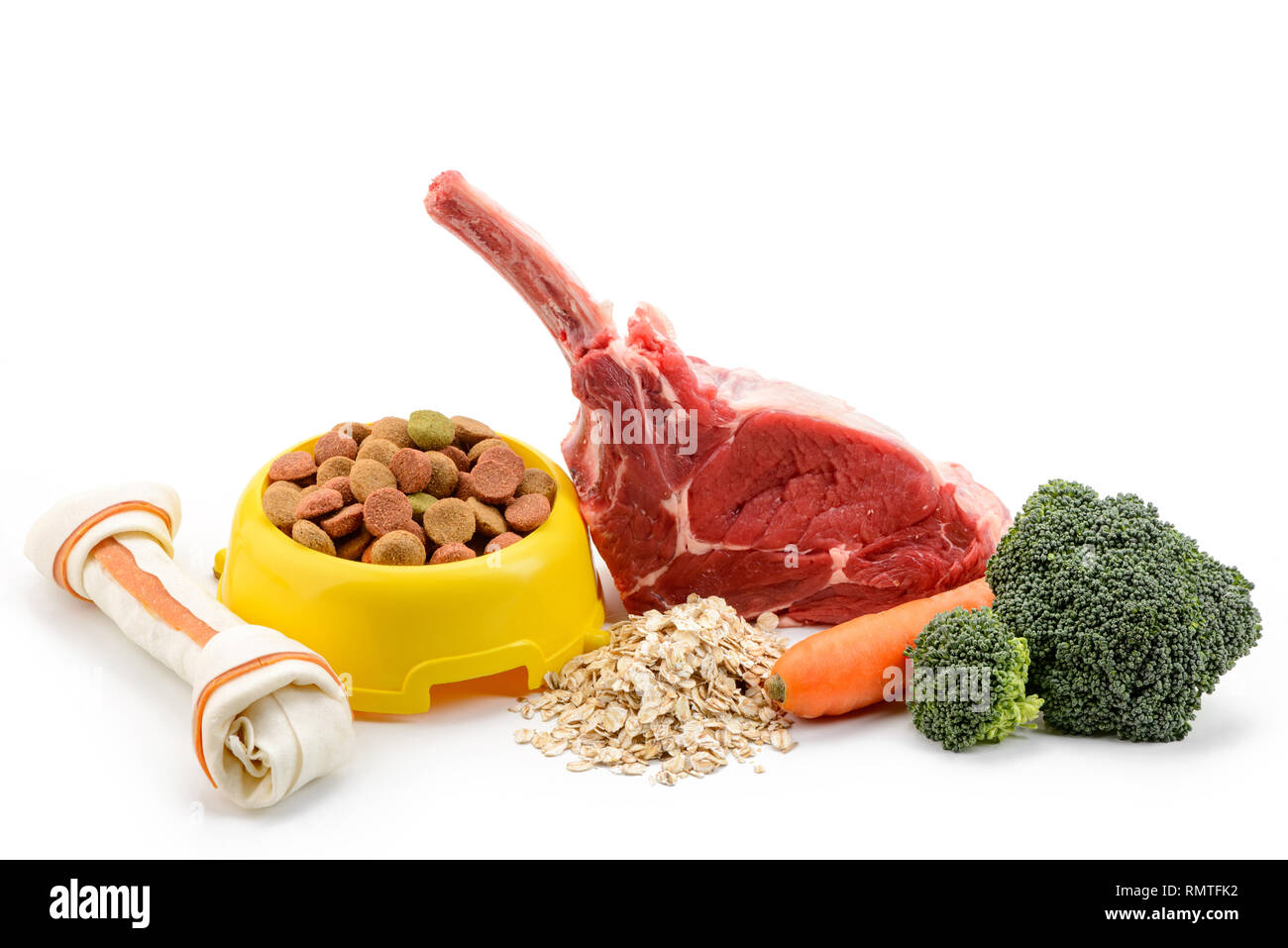 Different pet food and ingredients Stock Photo - Alamy
