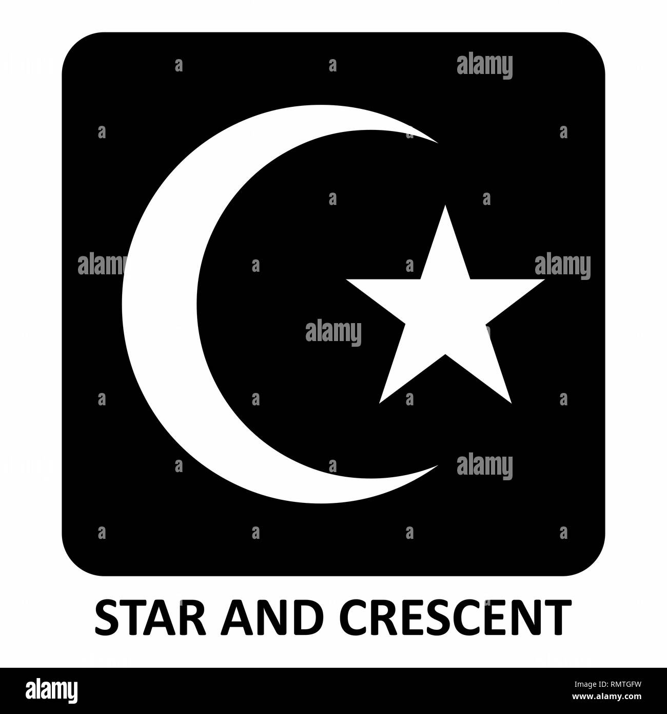 Star and Crescent illustration Stock Vector Image & Art - Alamy