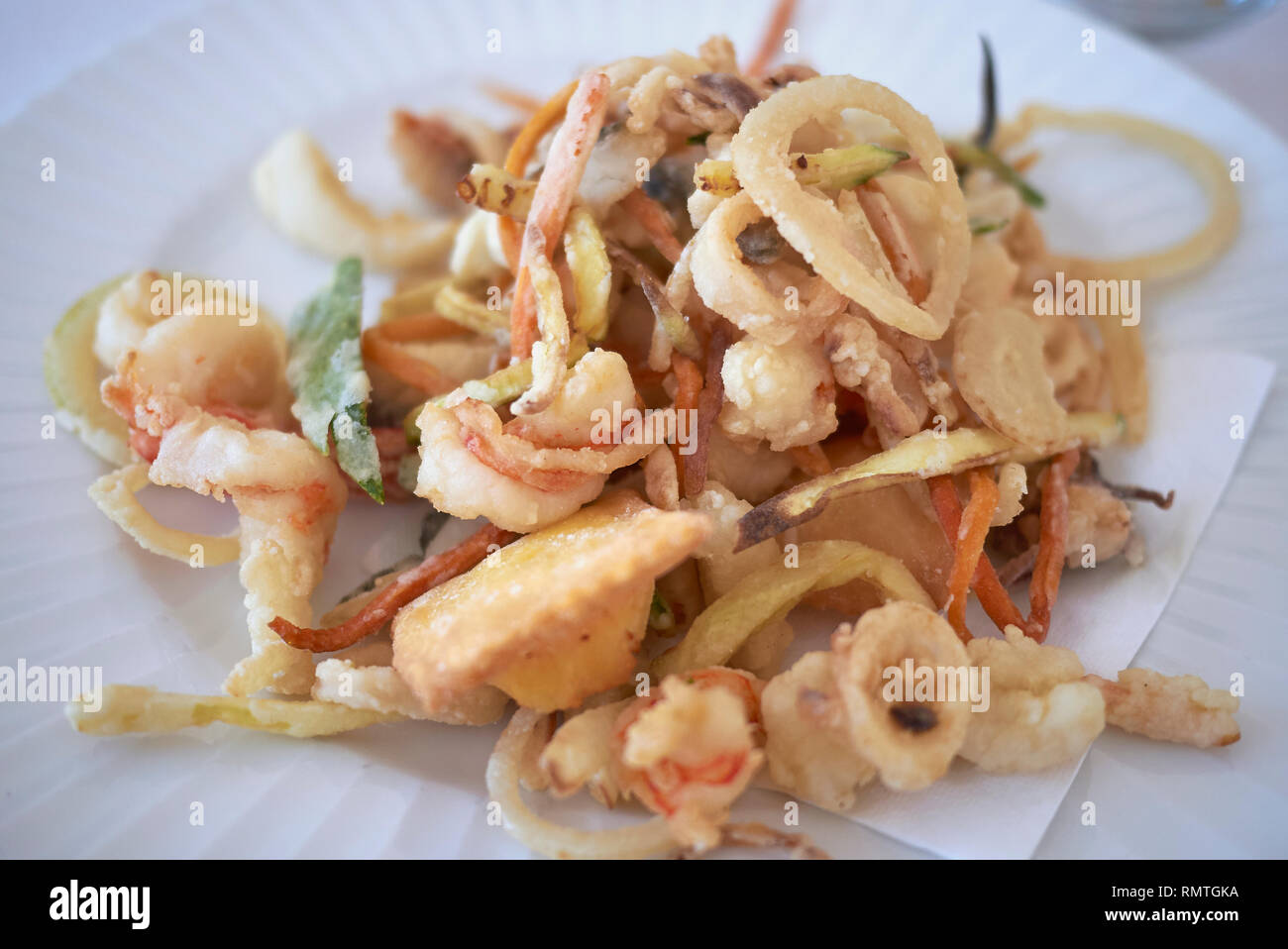 Assorted fried seafood Stock Photo - Alamy
