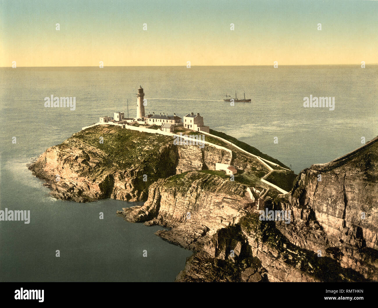 South Stack Lighthouse, Holyhead, Wales, UK, Photochrome Print, Detroit ...