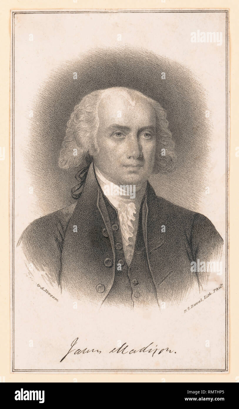 James Madison (1751-1836), Fourth President of the United States, Head ...