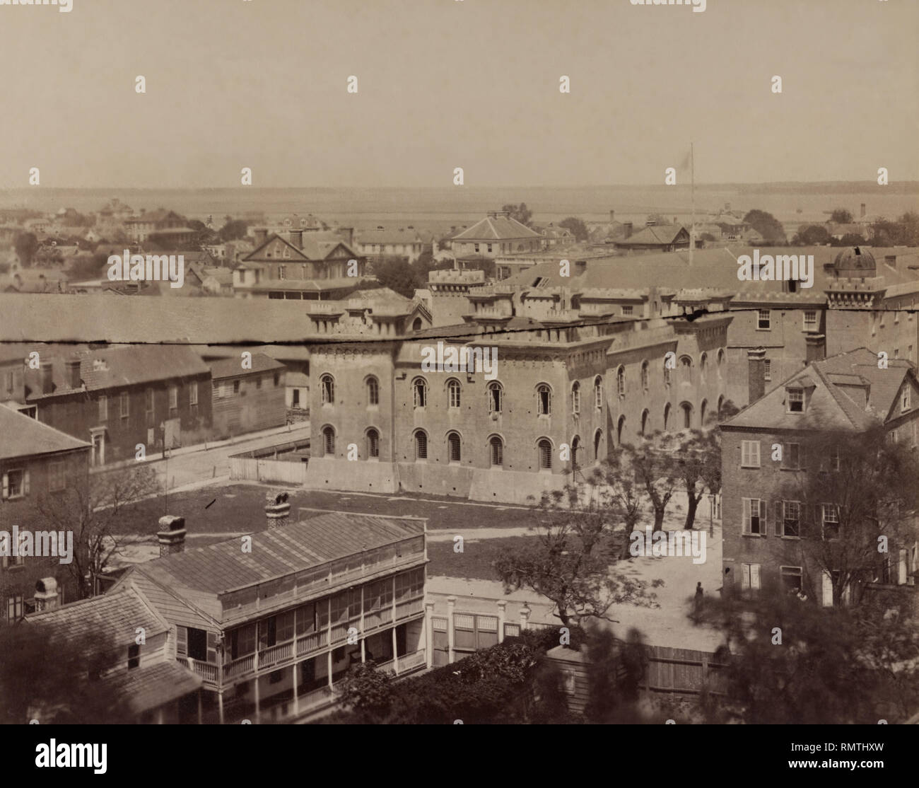 Cityscape during American Civil War, Charleston, South Carolina, USA ...