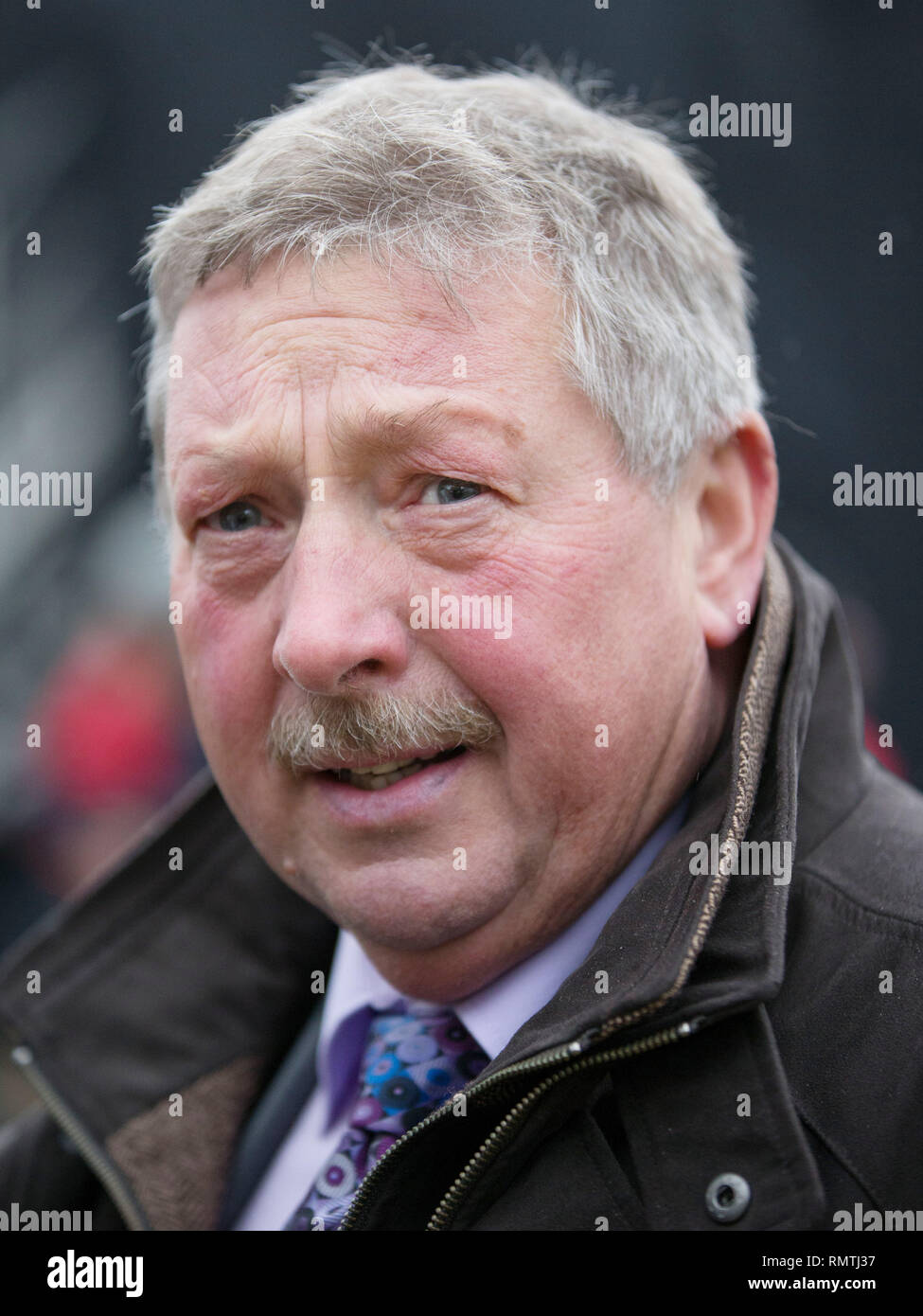 Sammy Wilson DUP MP on College Green for media interviews, Westminster ...