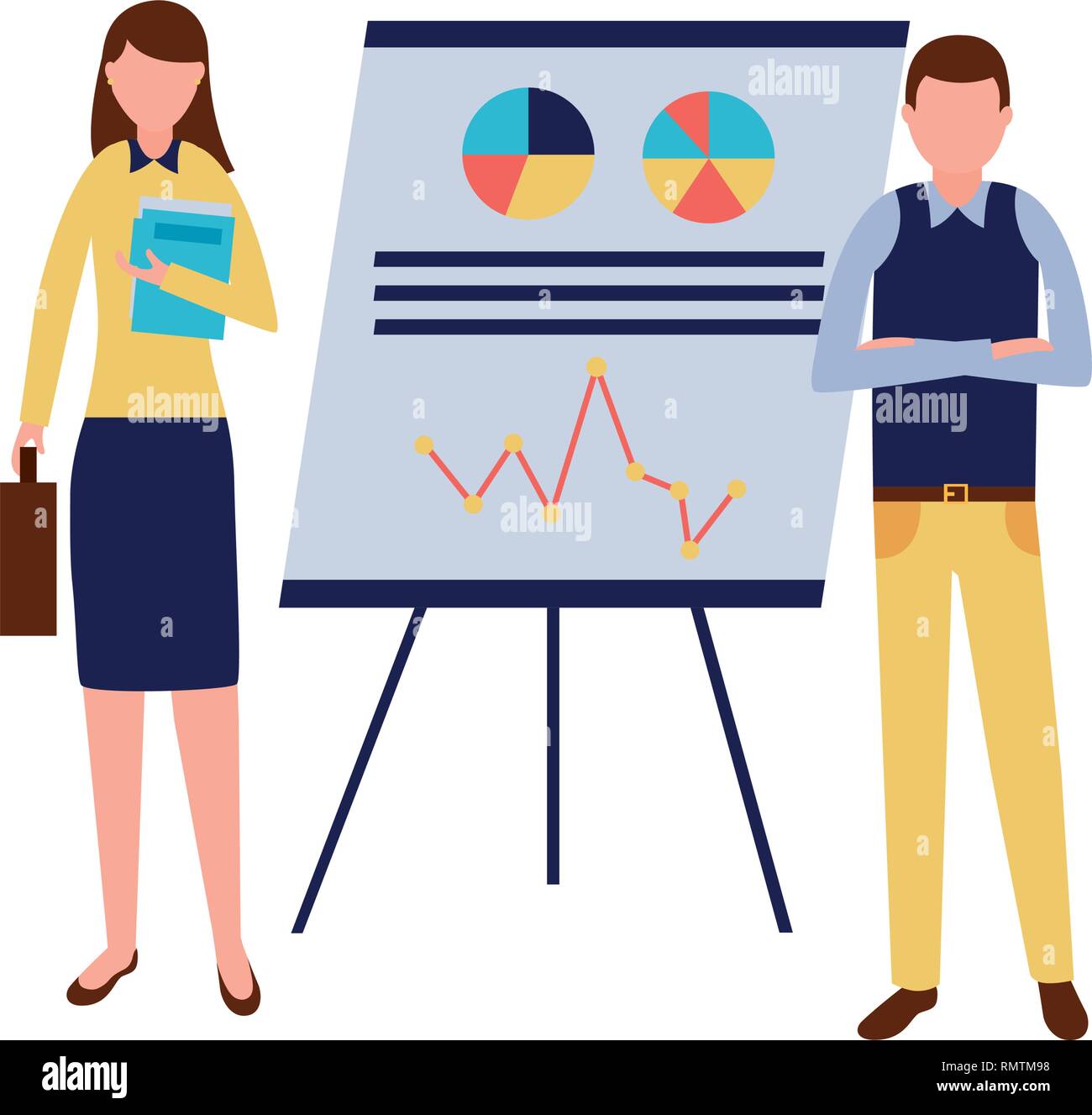 Business team discussing financial data Stock Vector Images - Alamy