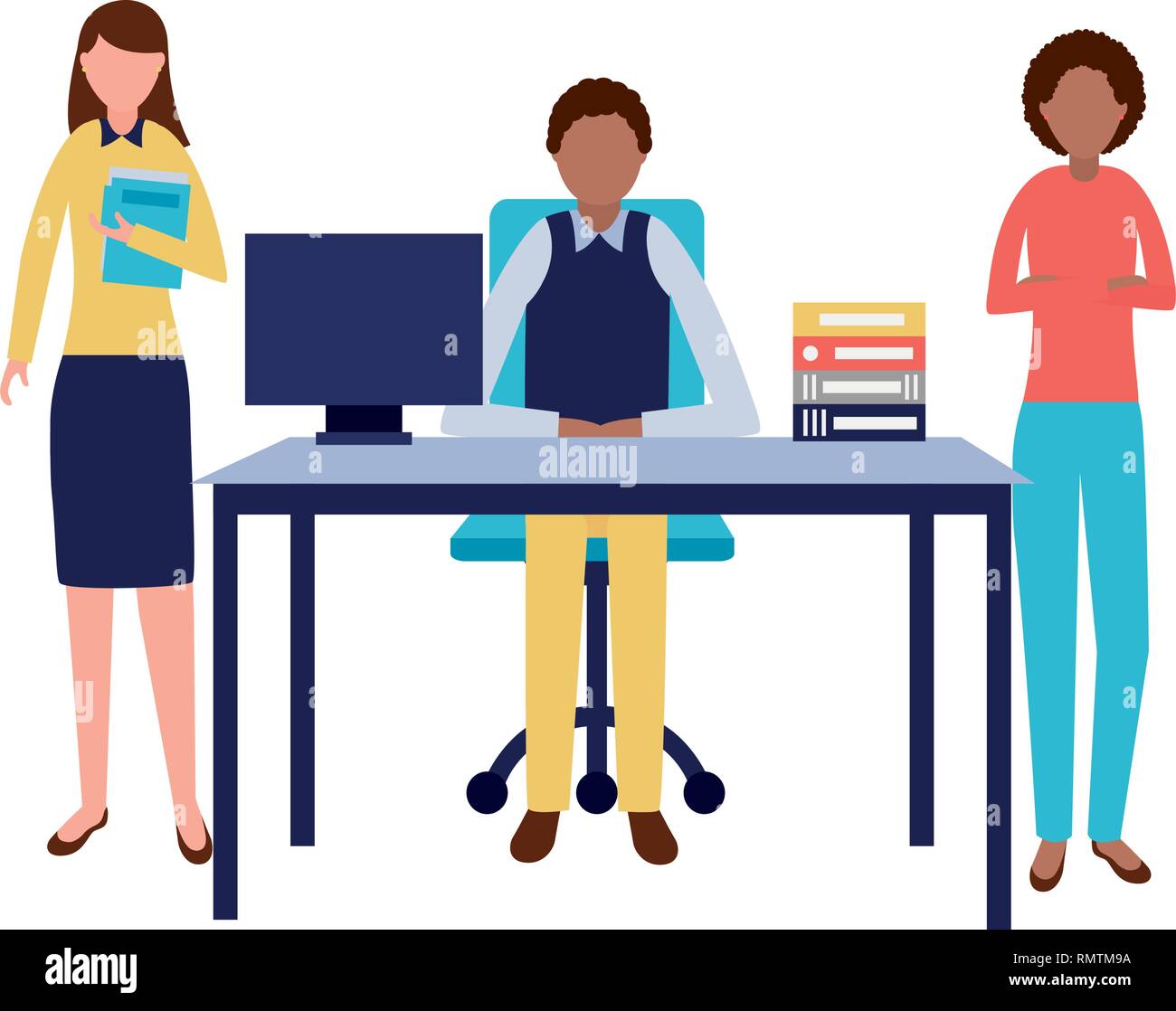 business people office Stock Vector Image & Art - Alamy