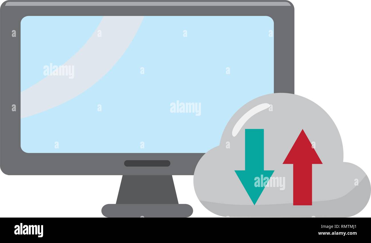 computer monitor cloud storage Stock Vector Image & Art - Alamy