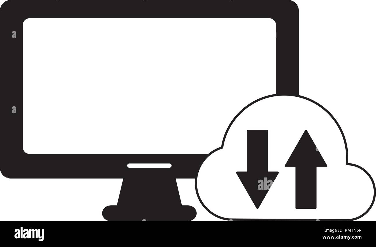computer monitor cloud storage Stock Vector Image & Art - Alamy