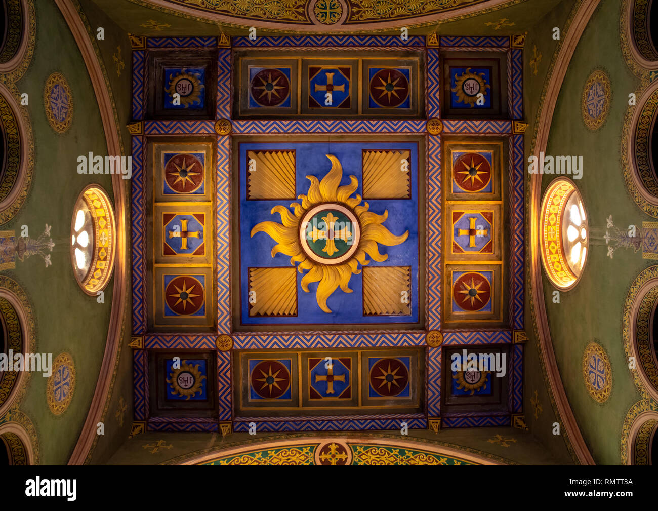 Painted ceiling of St Matthew cathedral built by italian architects ...