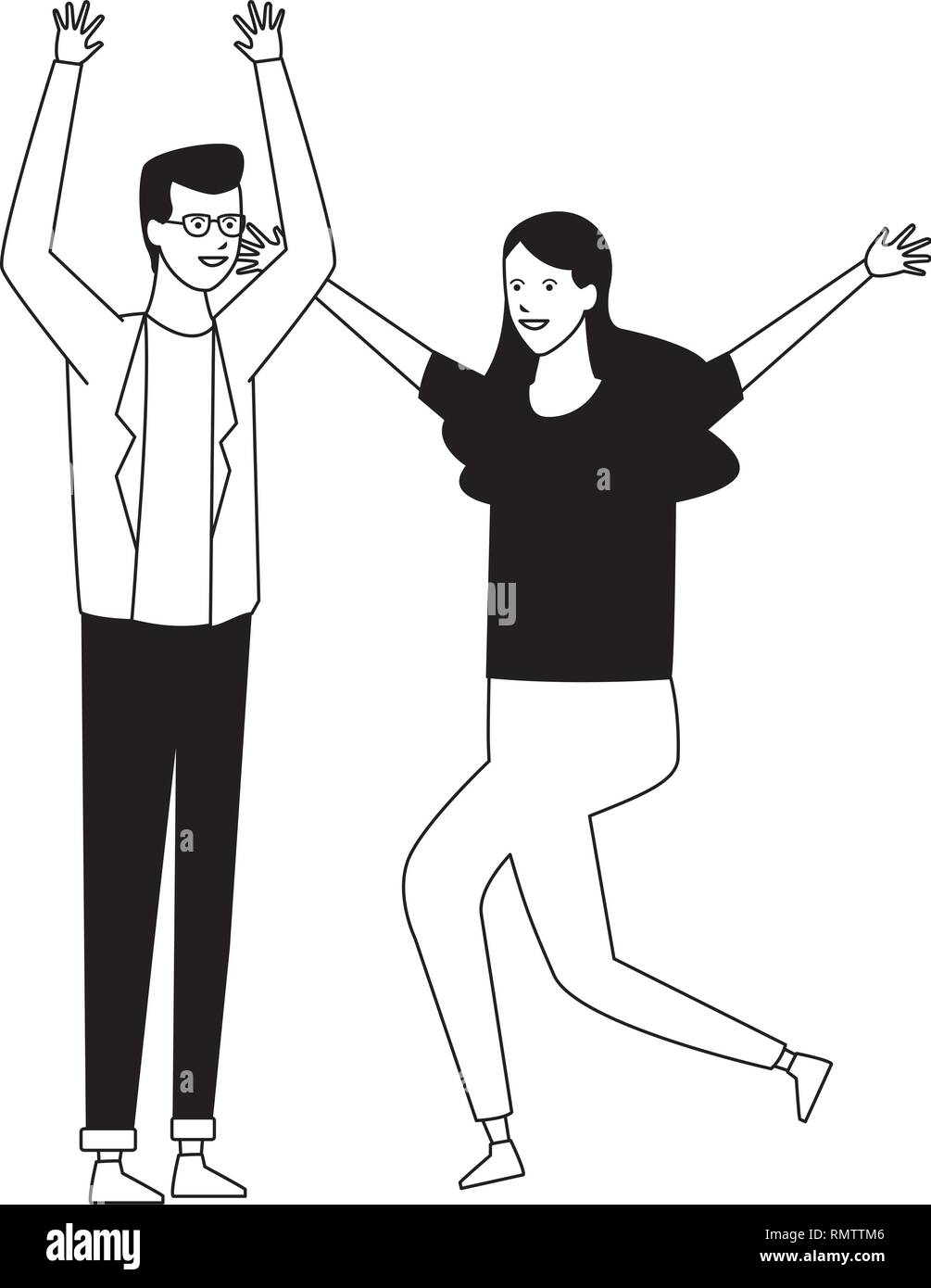casual outfit couple dancing Stock Vector Image & Art - Alamy