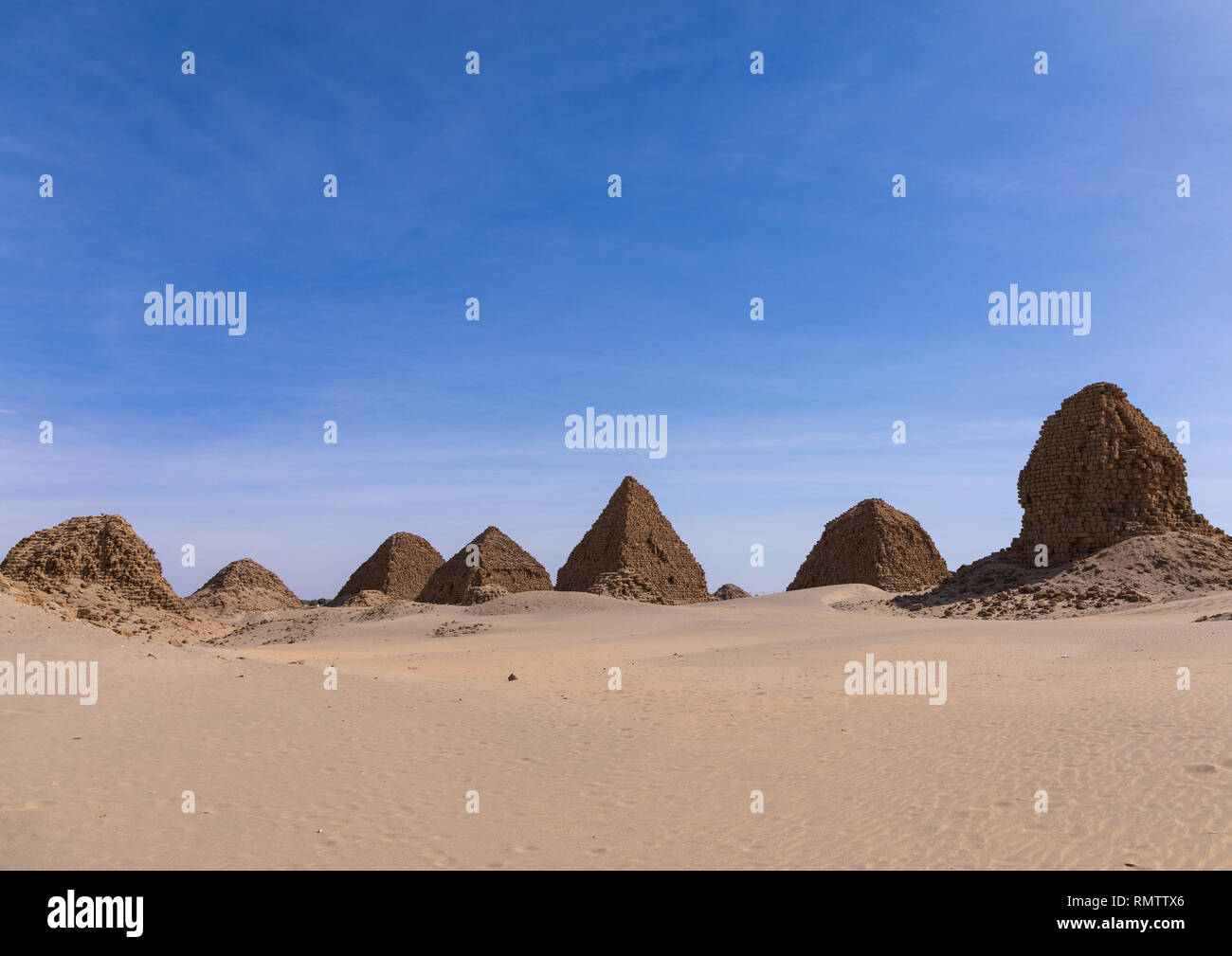 Royal pyramids of nubian kings, Northern State, Nuri, Sudan Stock Photo ...