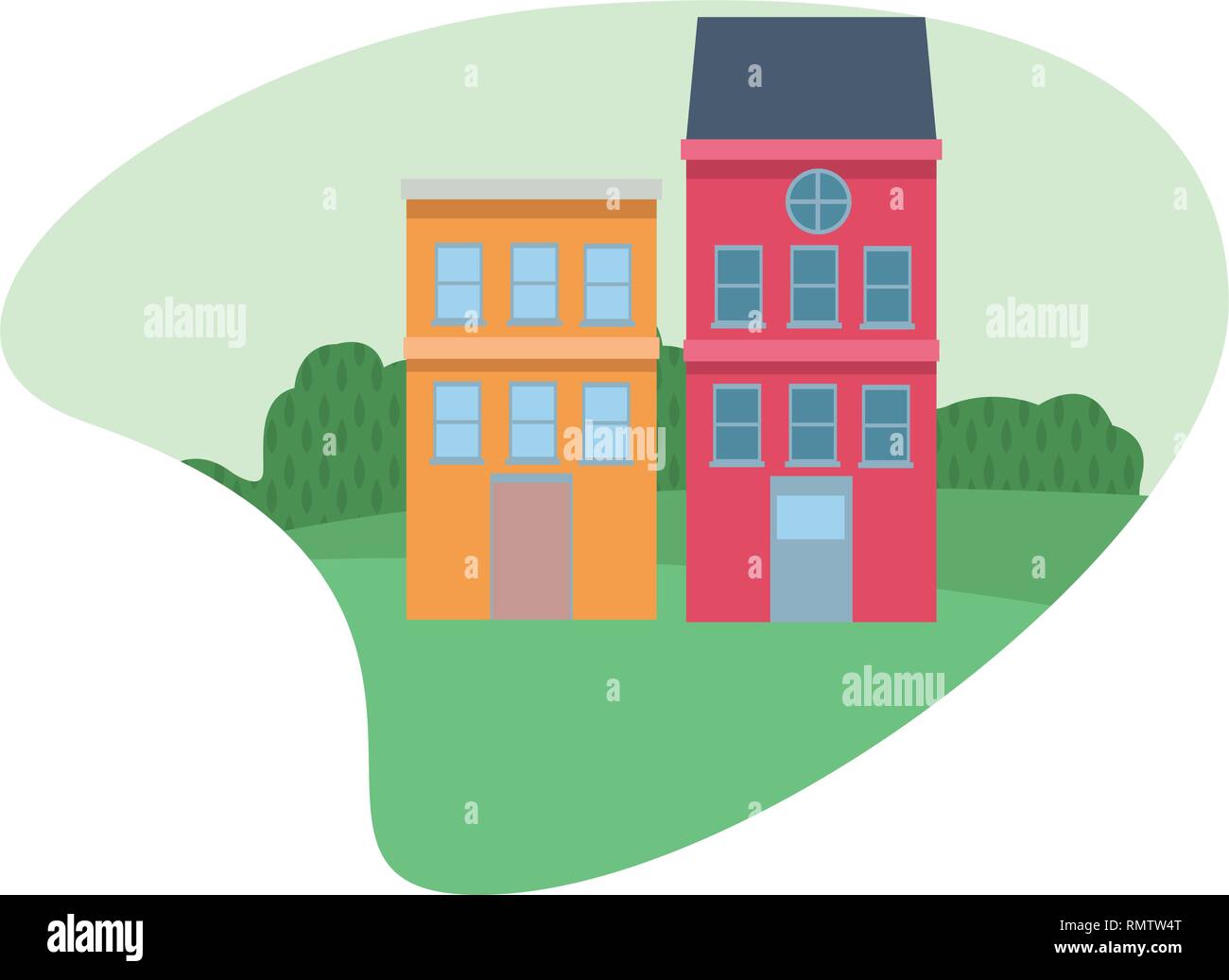 neighbor house modern Stock Vector Image & Art - Alamy