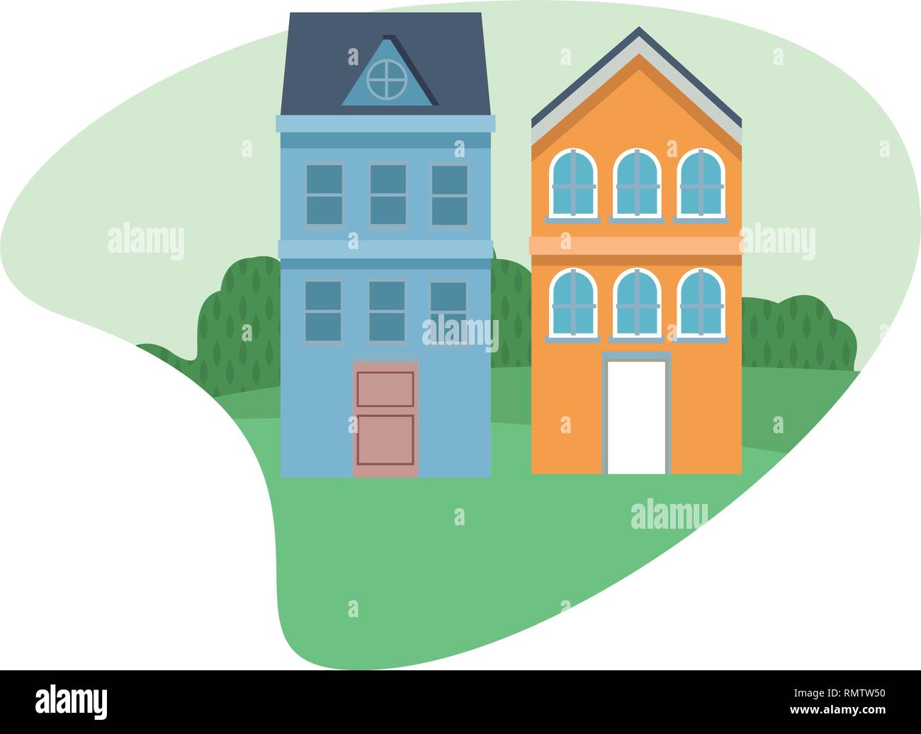 neighbor house modern Stock Vector Image & Art - Alamy