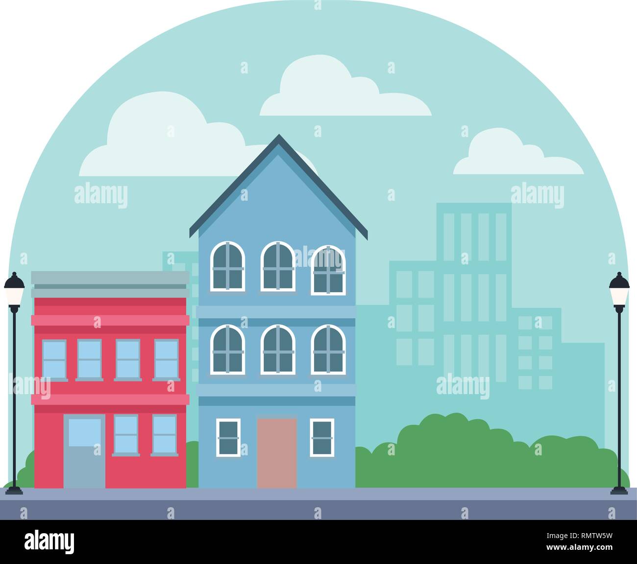 neighbor house modern Stock Vector Image & Art - Alamy