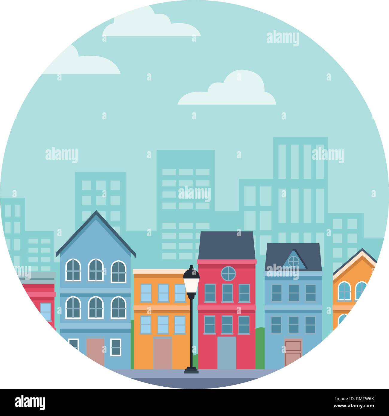 city block neighborhood street Stock Vector Image & Art - Alamy