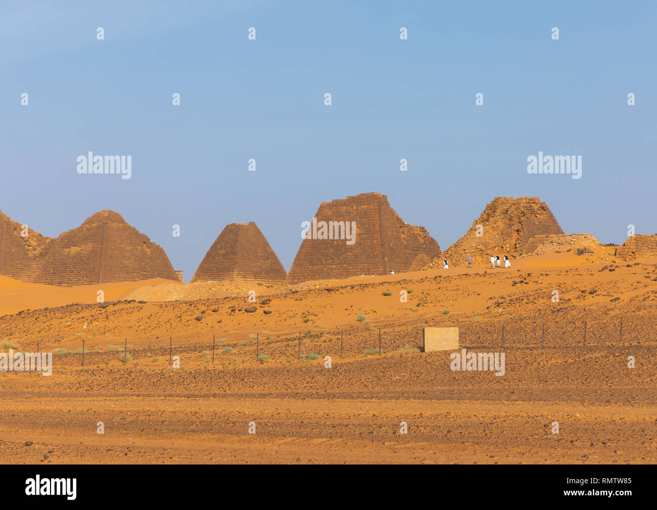 Pyramids of the kushite rulers at Meroe, Northern State, Meroe, Sudan ...