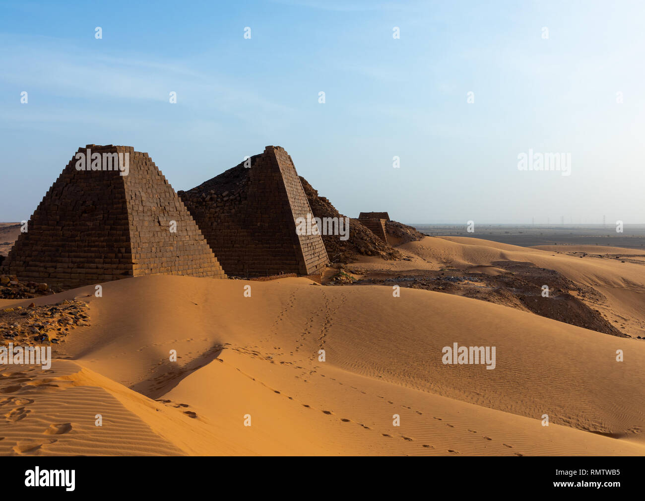 Pyramids of the kushite rulers at Meroe, Northern State, Meroe, Sudan ...