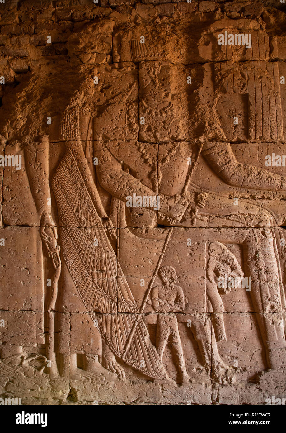 Relief inside a pyramid of the kushite rulers at Meroe, Northern State ...