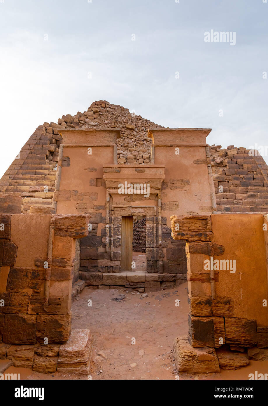 Pyramids of the kushite rulers at Meroe, Northern State, Meroe, Sudan ...