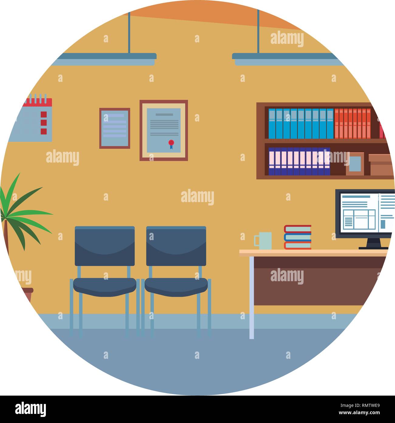 waiting room desk computer Stock Vector Image & Art - Alamy