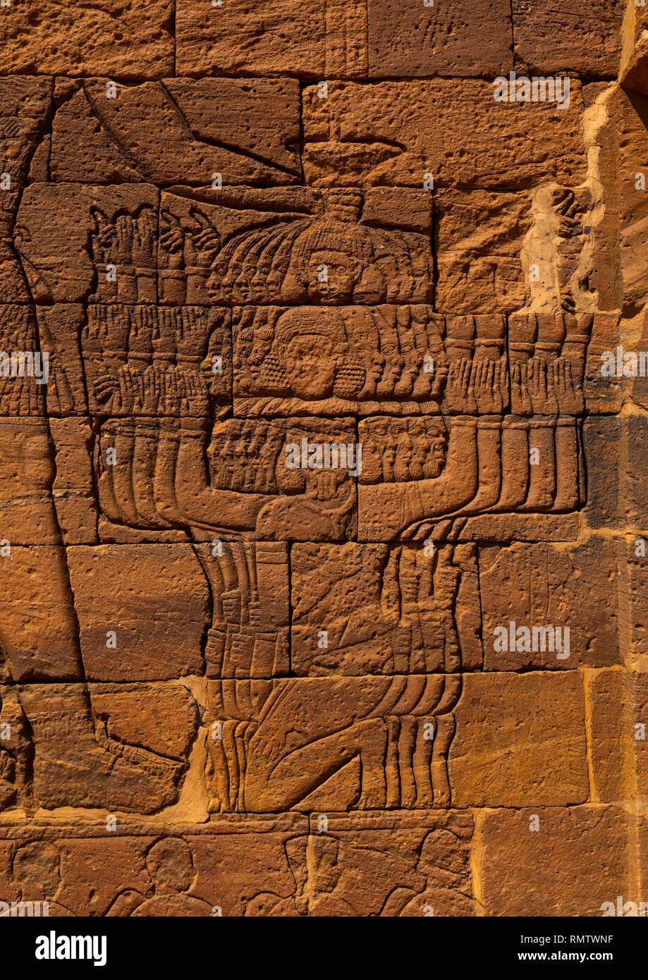 Lion temple of Apedemak relief, Nubia, Naqa, Sudan Stock Photo - Alamy