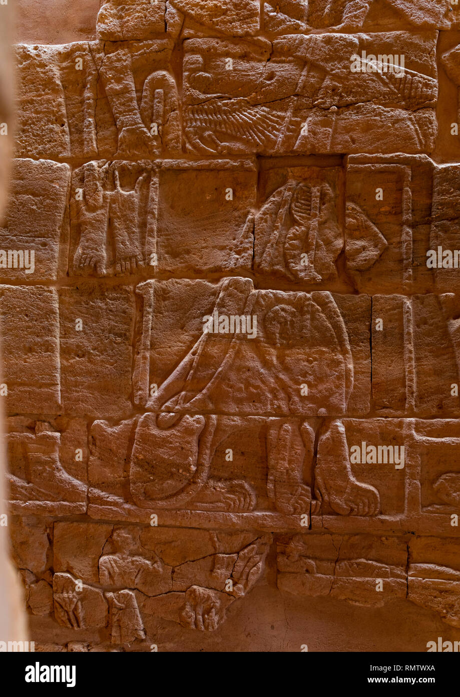 Relief depicting a lion in Musawwarat es-sufra meroitic lion temple ...