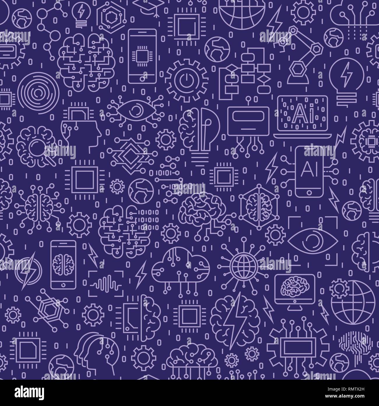 Line Seamless pattern. Vector illustration background with tiles. Icons ...