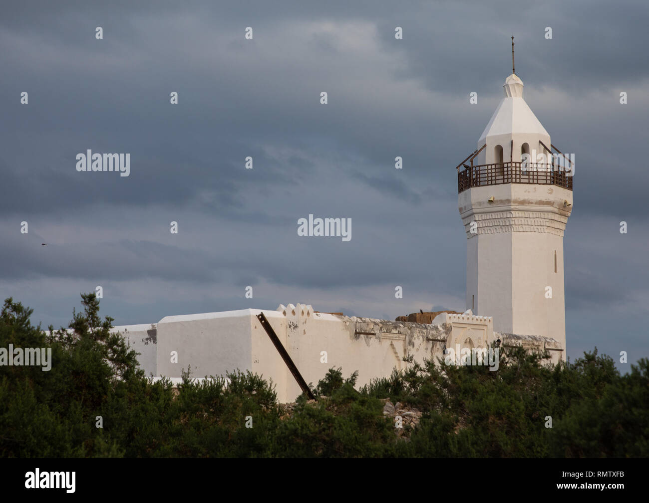 The renovated Shafai mosque, Red Sea State, Suakin, Sudan Stock Photo ...