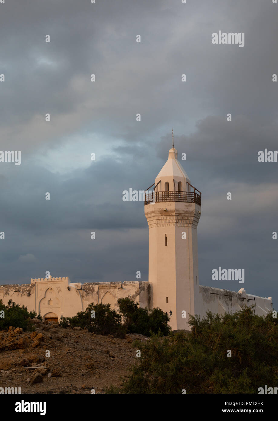 The renovated Shafai mosque, Red Sea State, Suakin, Sudan Stock Photo ...