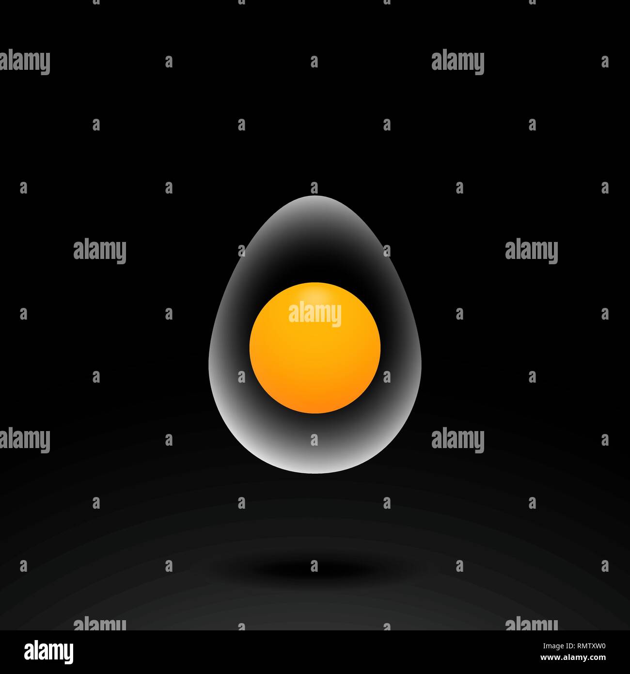 transparent egg without shell on black gradient background Stock Vector ...