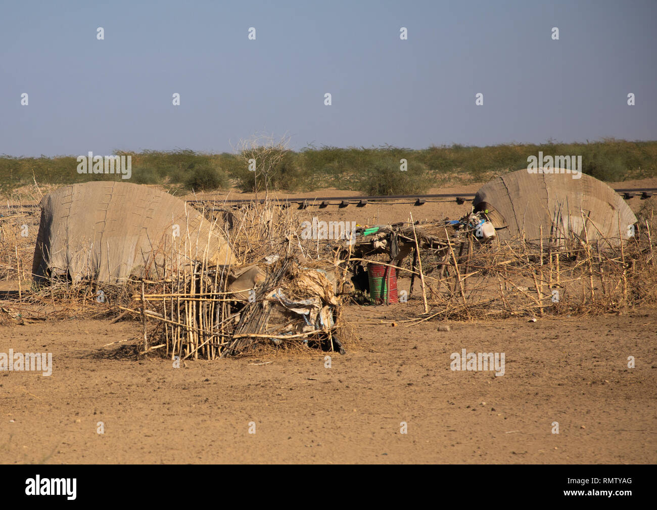 Traditional Beja tribe village, Kassala State, Kassala, Sudan Stock ...