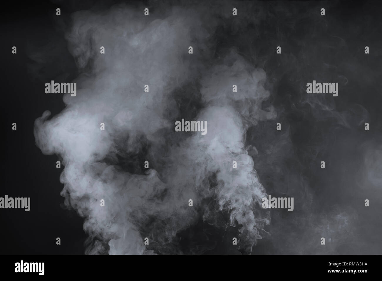 Big launched white smoke, isolated on a black background Stock Photo ...