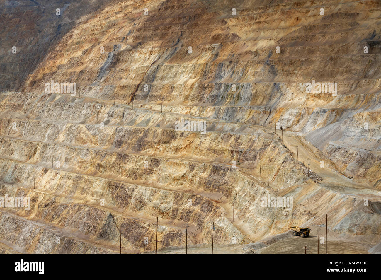 Excavation open pit mine Kennecott, copper, gold and silver mine ...
