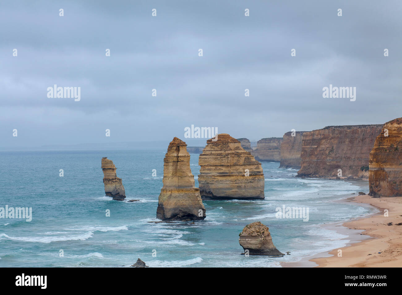 The Twelve Apostles, a famous collection of limestone stacks off the ...