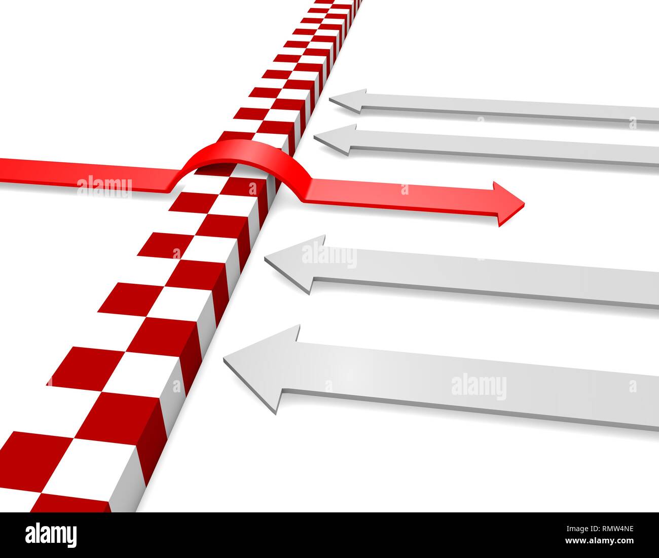 Career success arrow, transcendence, direction of progress Stock Photo ...