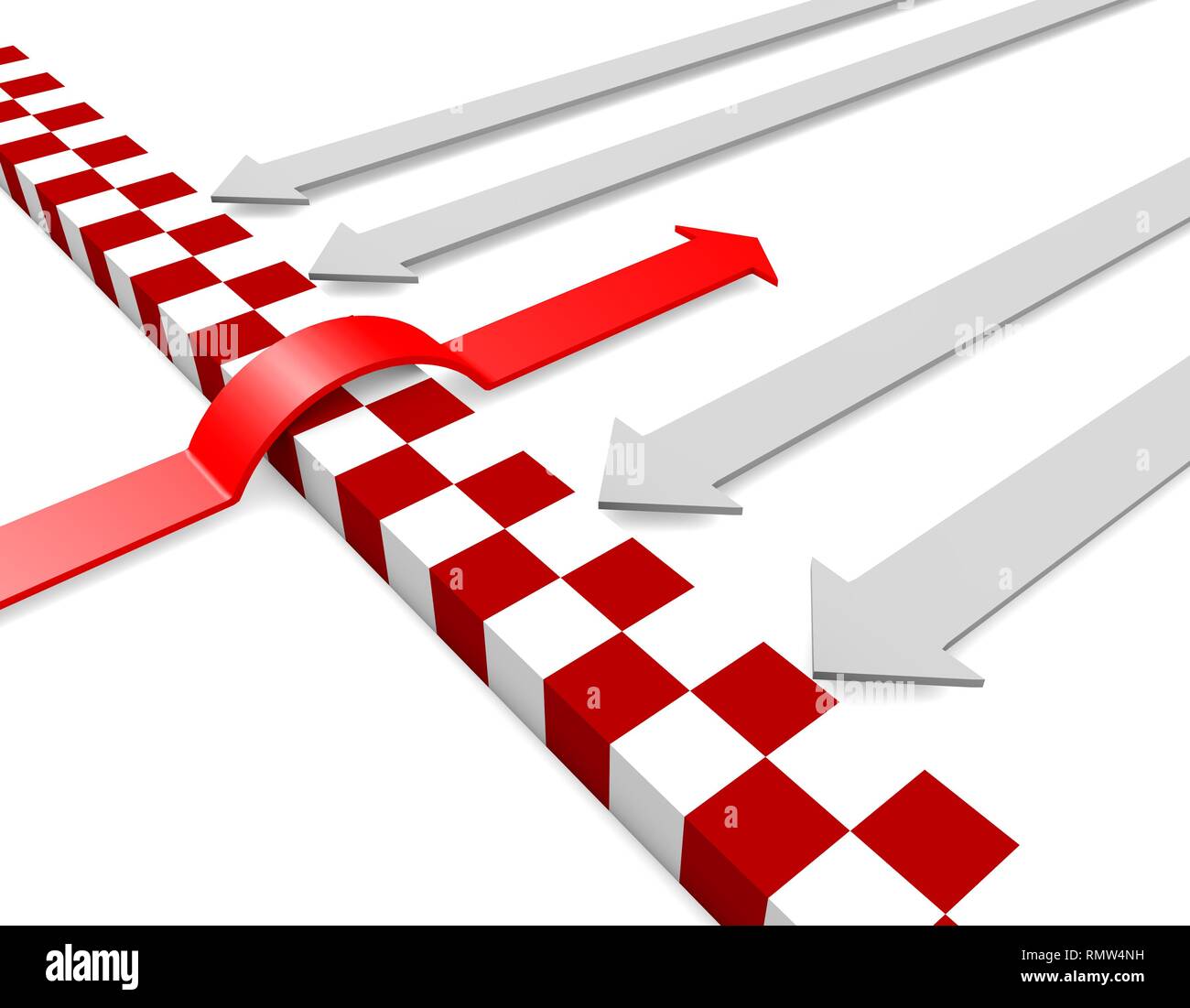 Career success arrow, transcendence, direction of progress Stock Photo ...