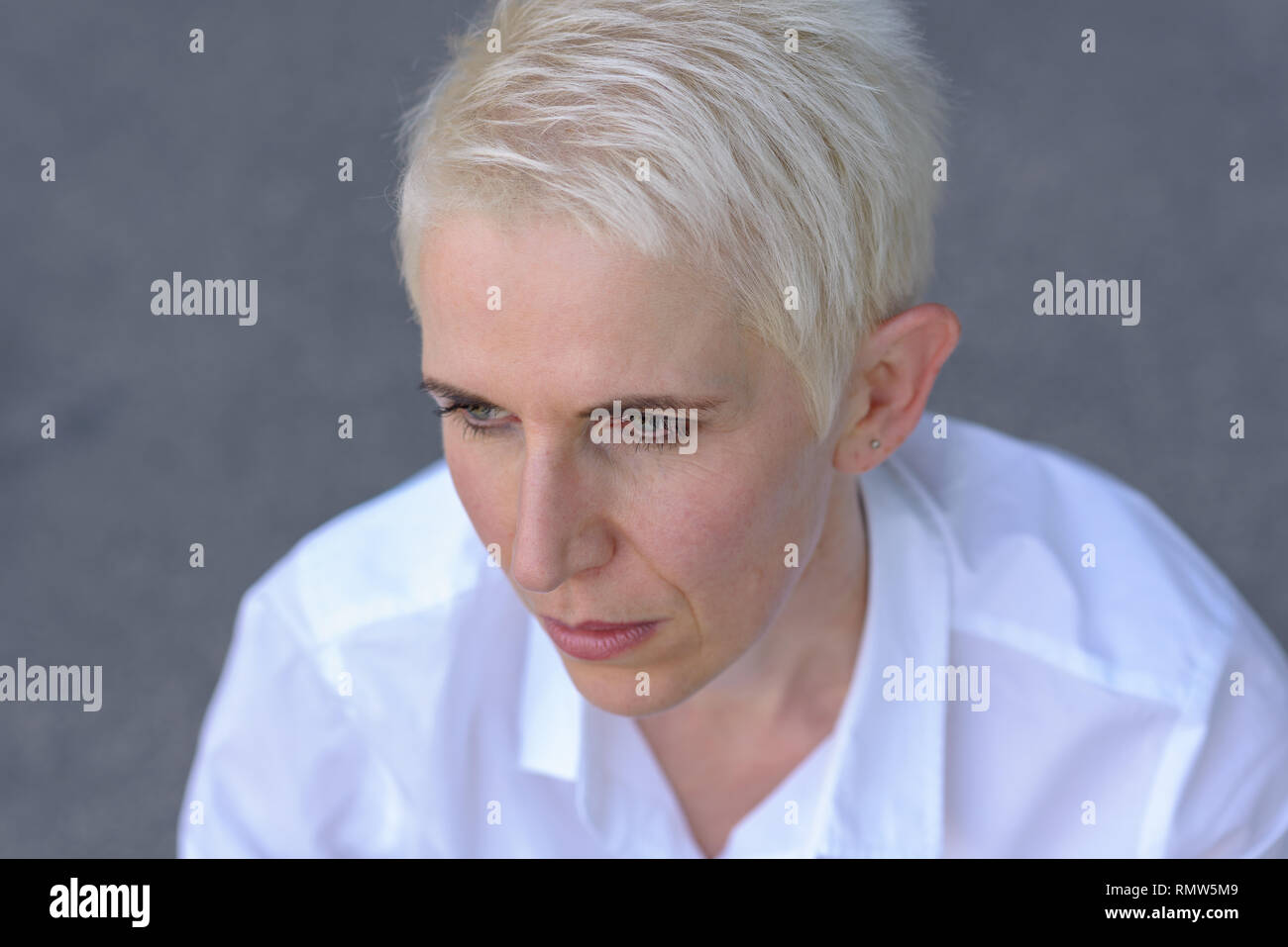 Woman face view from above hi-res stock photography and images - Alamy