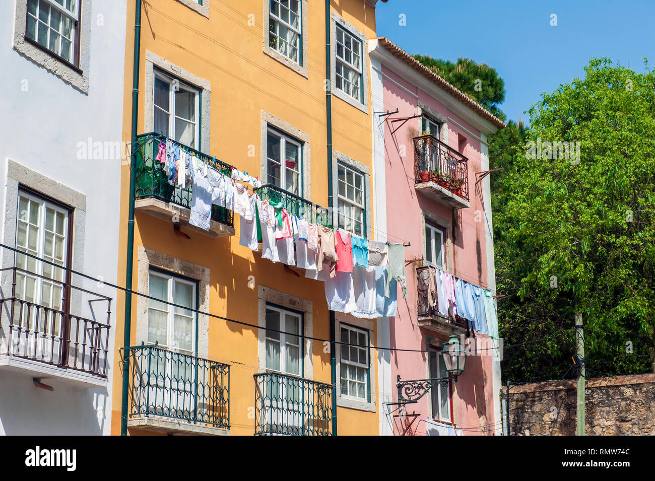Drying washing lisbon hi-res stock photography and images - Alamy