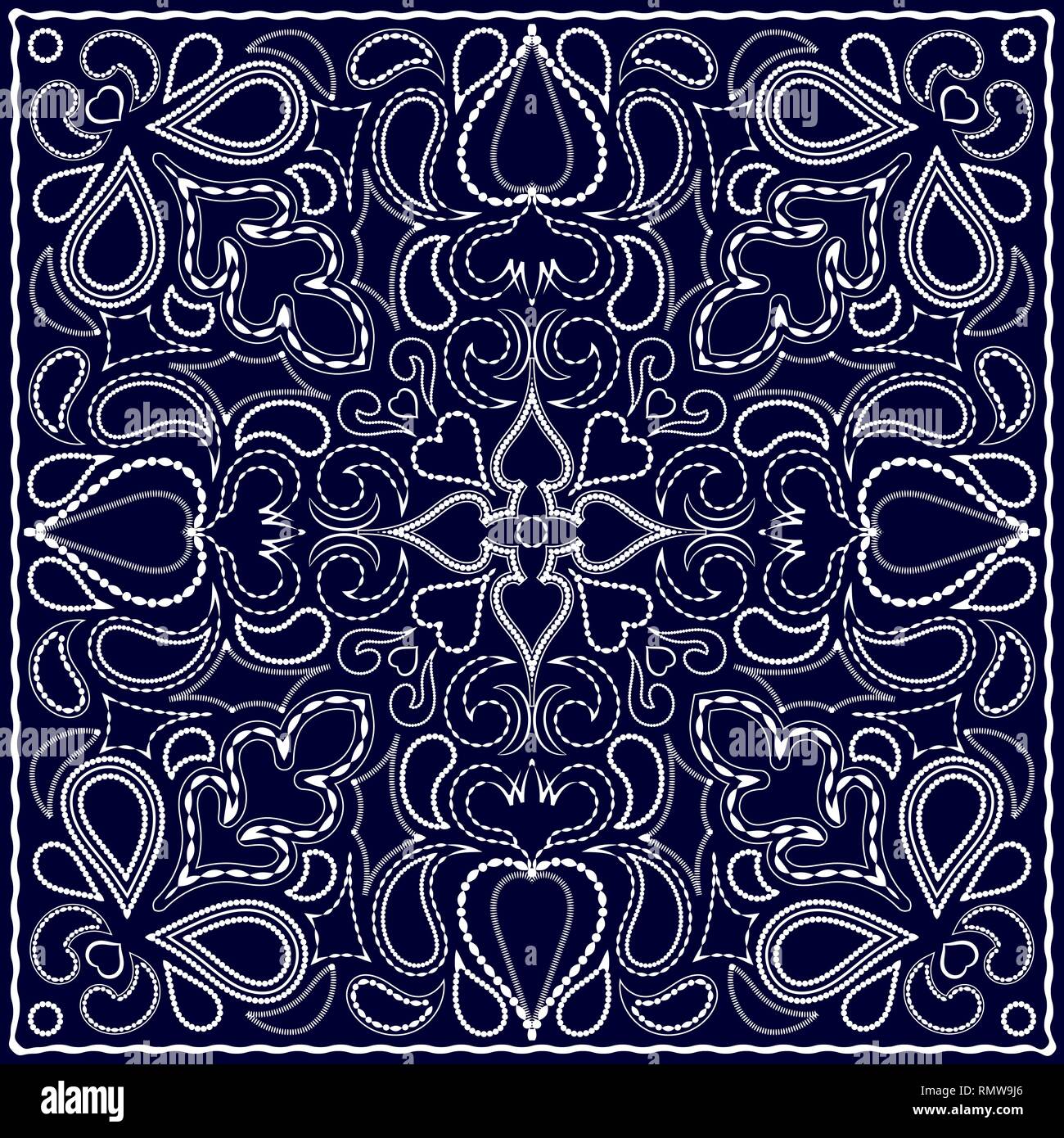 Blue Bandana Pattern Vector