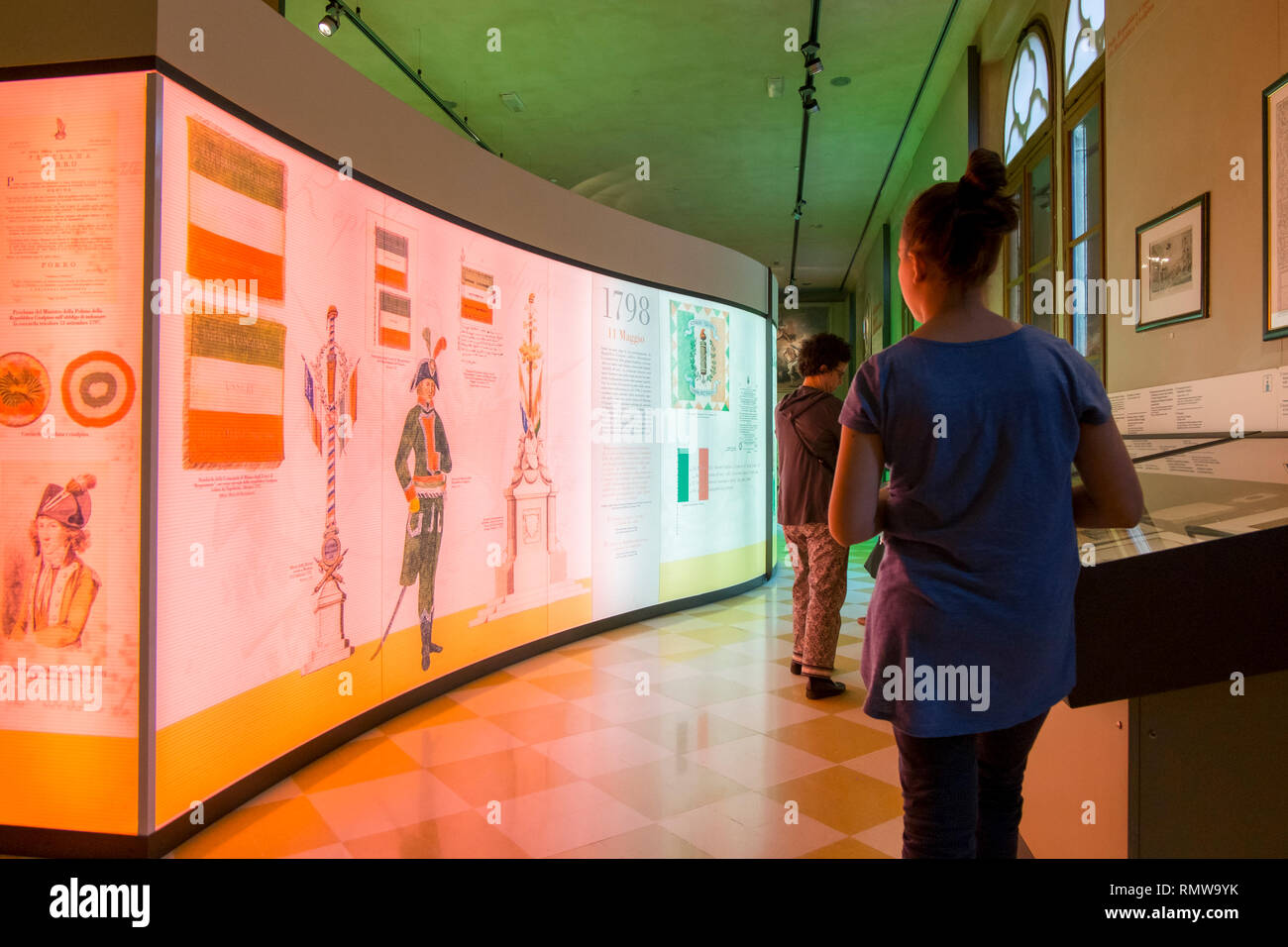 Exhibit of the history of the Italian flag at the Tricolor Flag Museum ...