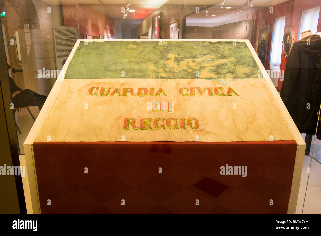 Exhibit of the history of the Italian flag at the Tricolor Flag Museum ...